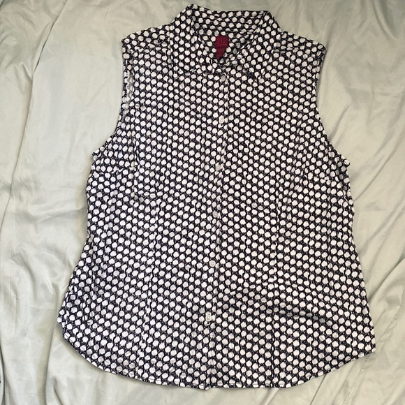 212 Collection | Tops | 22 Collection Black And White Polka Dot Button ...